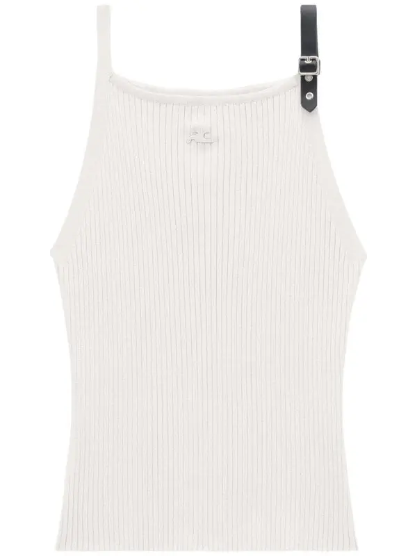 COURREGES Buckle-detail Ribbed Tank Top