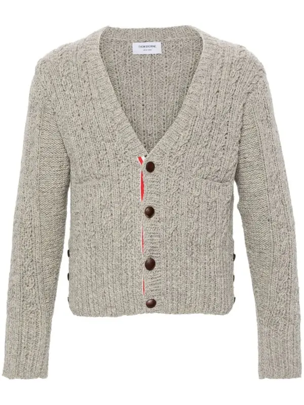 Thom Browne Chunky-knit Wool Cardigan
