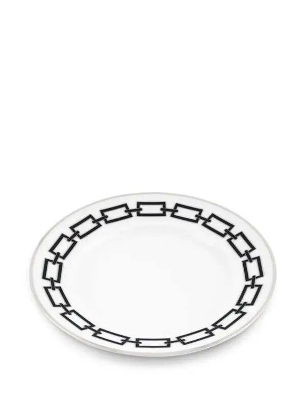 GINORI 1735 Catene Nero Dessert Plate - White