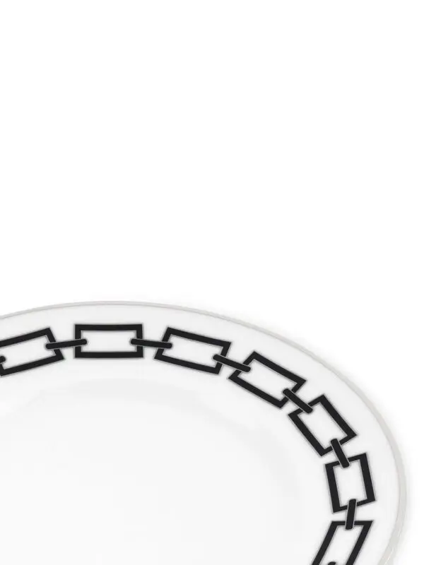 GINORI 1735 Catene Nero Dessert Plate - White