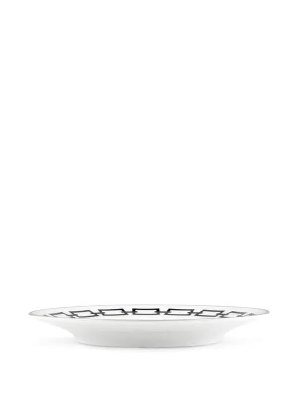 GINORI 1735 Catene Nero Dessert Plate - White