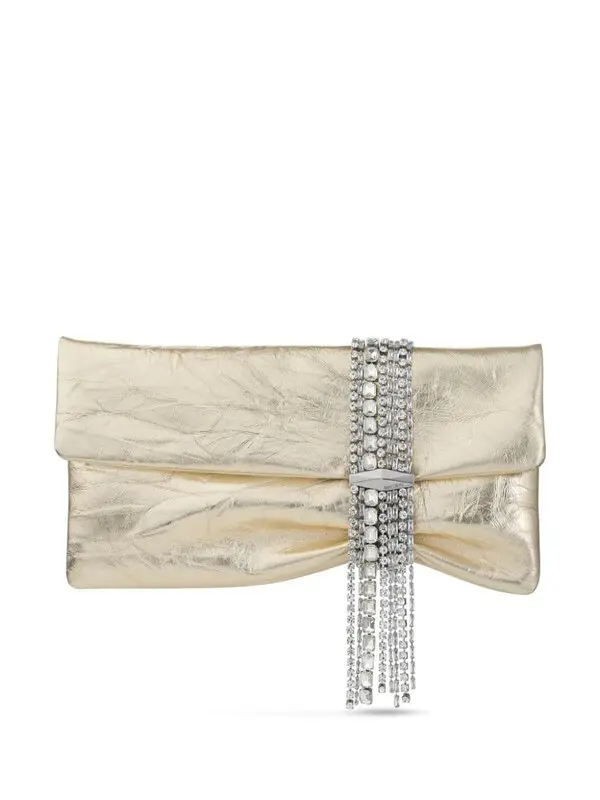 JIMMY CHOO Metallic Leather Zandra Clutch
