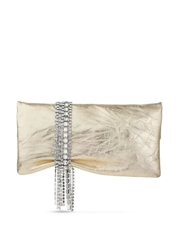 JIMMY CHOO Metallic Leather Zandra Clutch