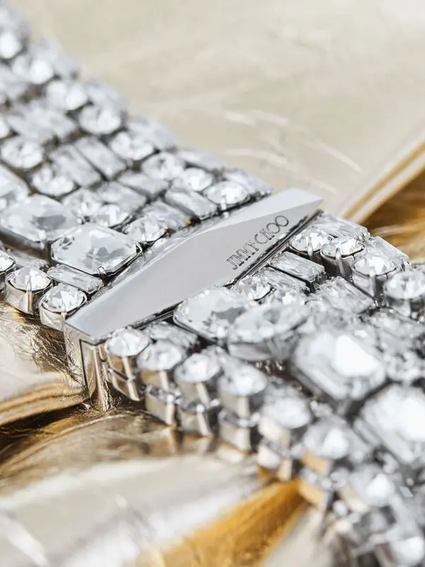 JIMMY CHOO Metallic Leather Zandra Clutch