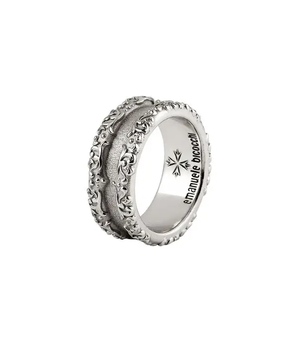 Emanuele Bicocchi Arabesque Double Band Ring - Silver