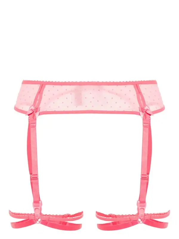 Marlies Dekkers Point D'esprit Mesh Garter Belt - Pink