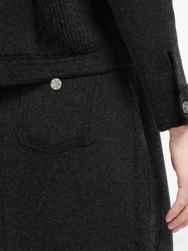 BARRIE Knitted Midi Skirt - Black