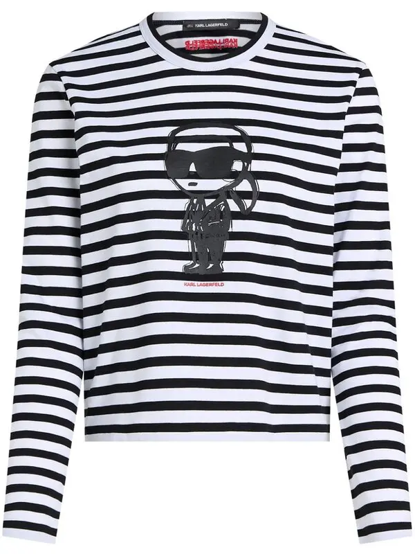 Karl Lagerfeld Ikon Striped T-shirt - Black