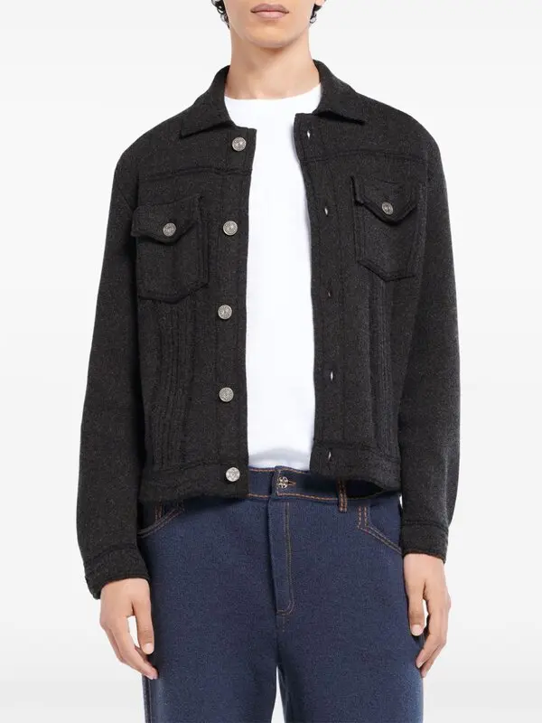 BARRIE Knitted Denim Jacket - Black