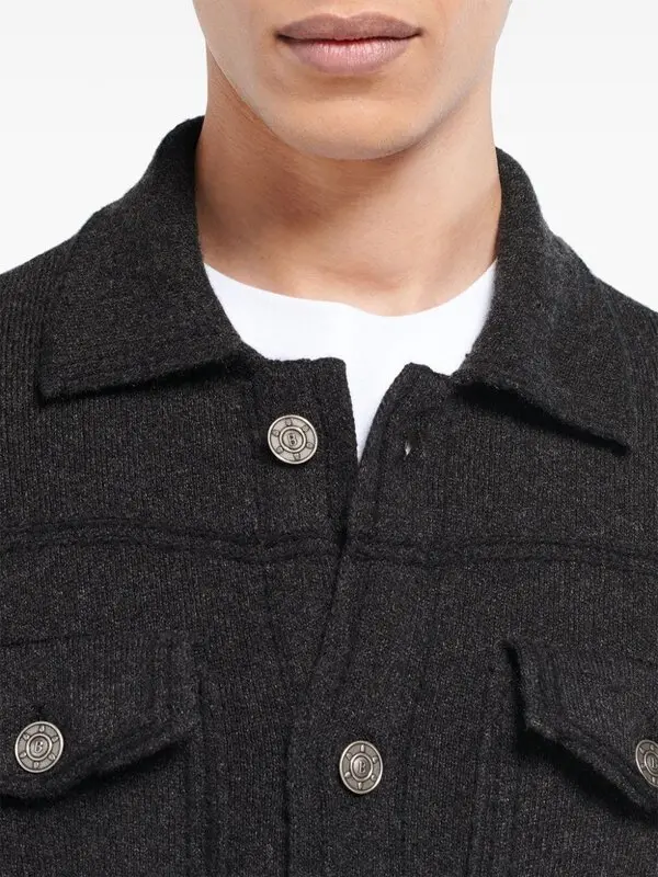 BARRIE Knitted Denim Jacket - Black
