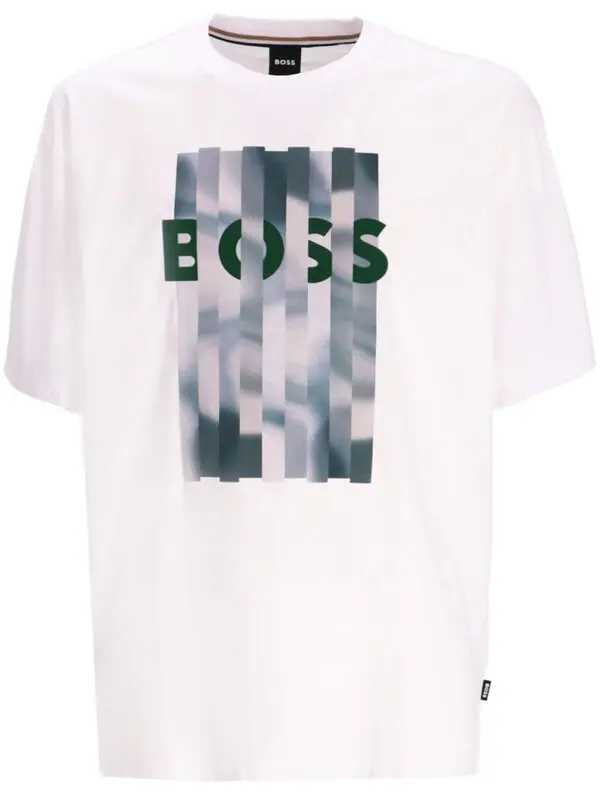 BOSS Logo-print Cotton T-shirt - White