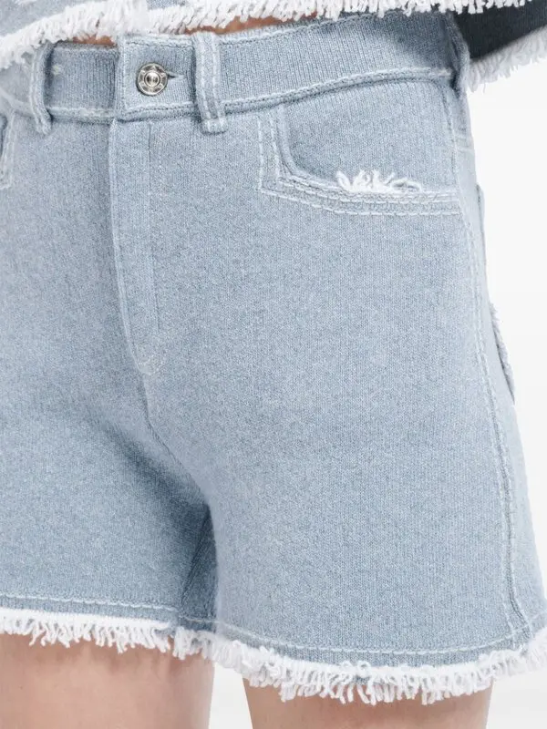BARRIE Fine-knit Thigh-length Shorts - Blue