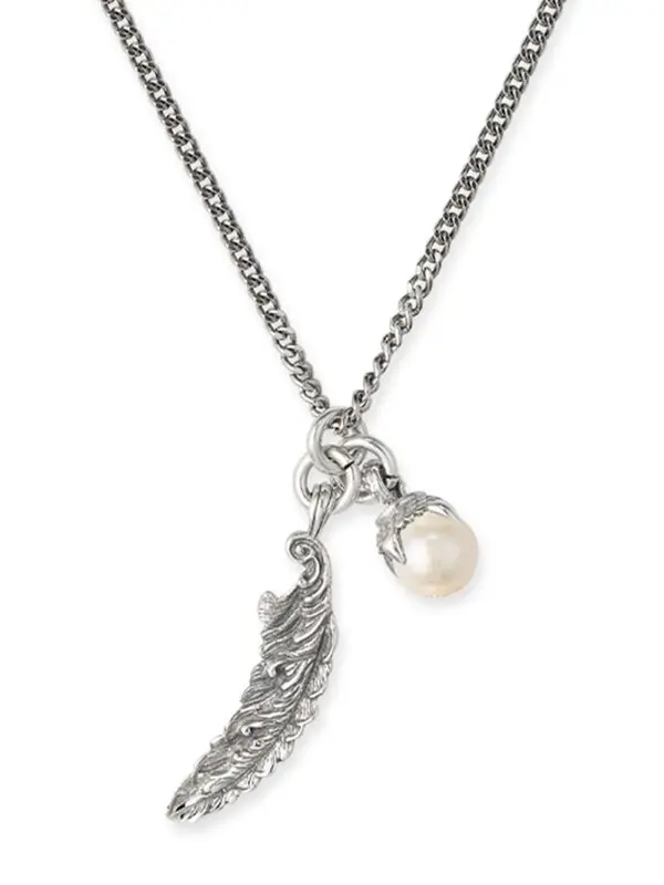 Emanuele Bicocchi Piuma Pendant Pearl Necklace