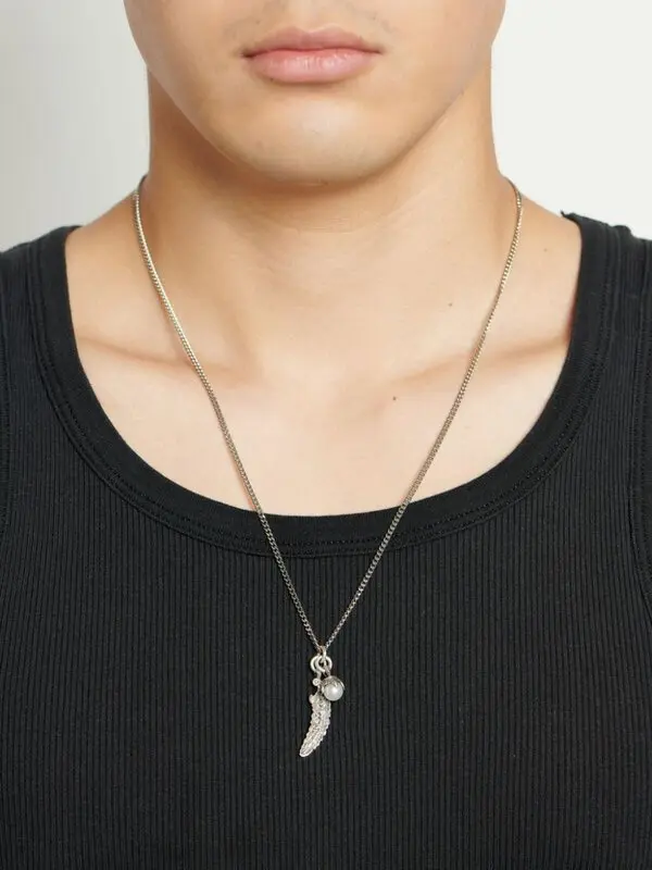 Emanuele Bicocchi Piuma Pendant Pearl Necklace