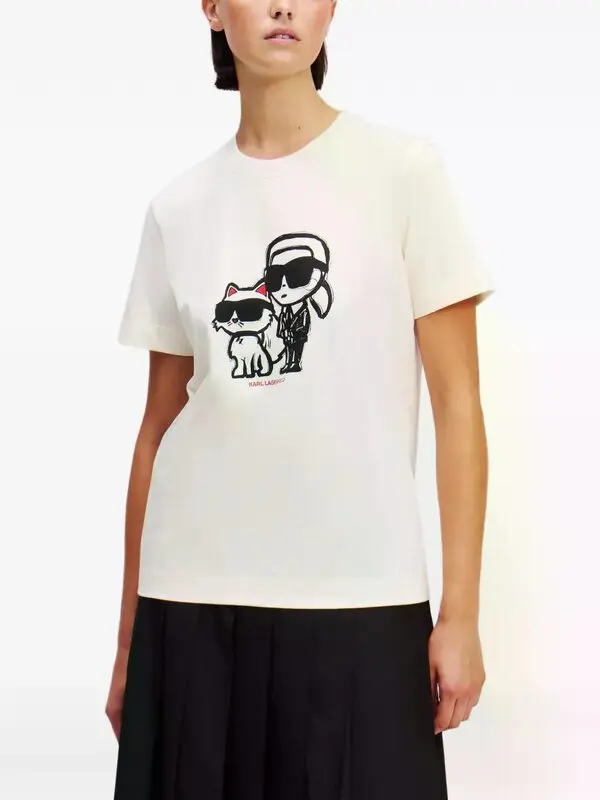 Karl Lagerfeld Ikon Sketch Duo T-shirt - White