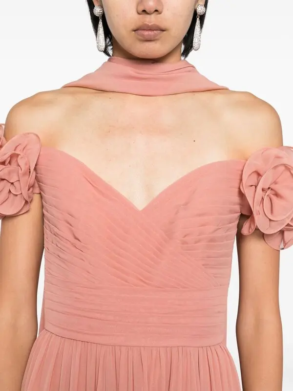 Elie Saab Silk Off-shoulder Dress
