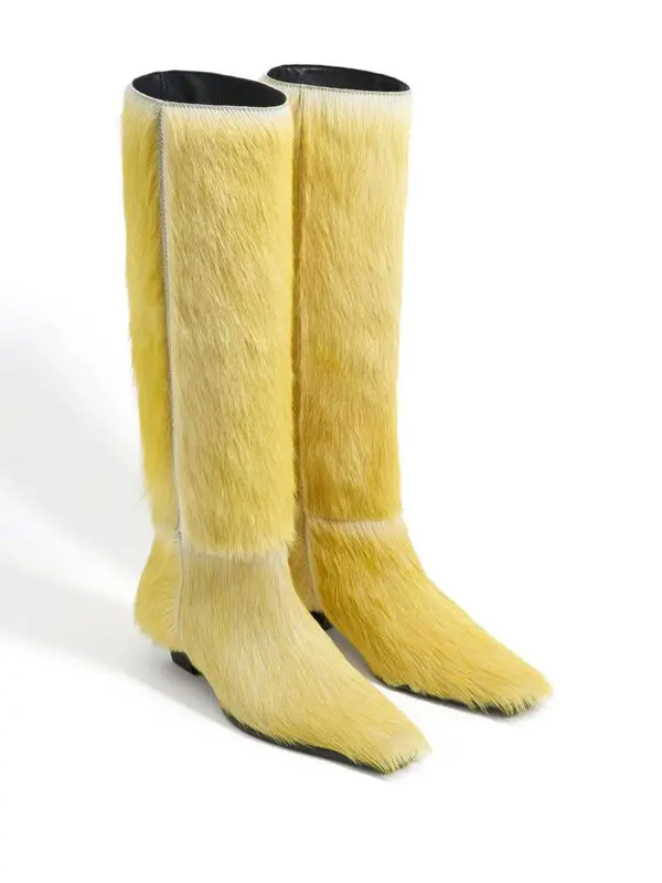 YELLO(イエロー) 24AW YGRITTE FAUX FUR BOOTS Bimba Y Lola 40mm Fur Boots - Yellow | Editorialist