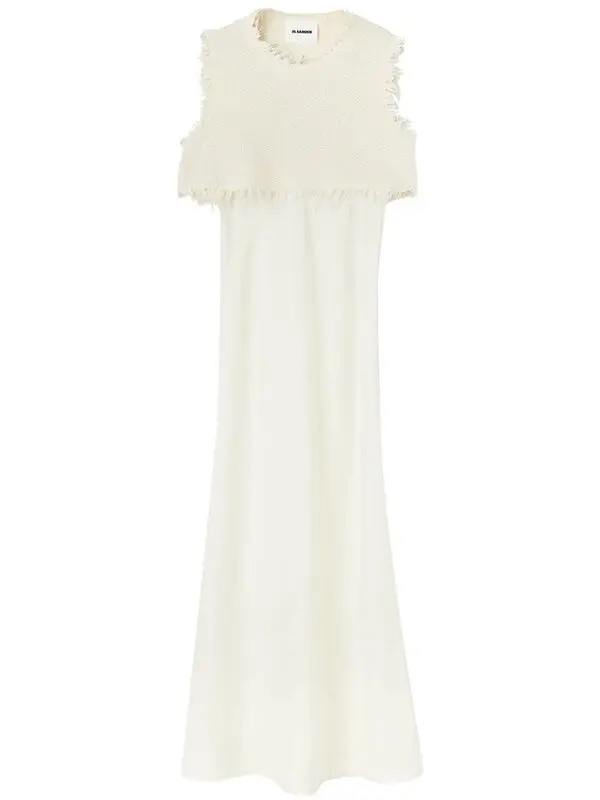 JIL SANDER Layered Wool-silk Blend Dress
