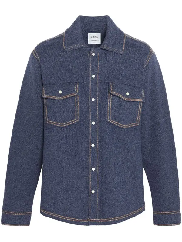 BARRIE Knitted Overshirt - Blue