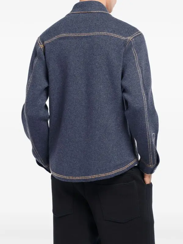 BARRIE Knitted Overshirt - Blue