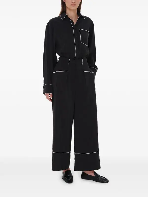 A.M.G. Contrast-piping Pajama Trousers