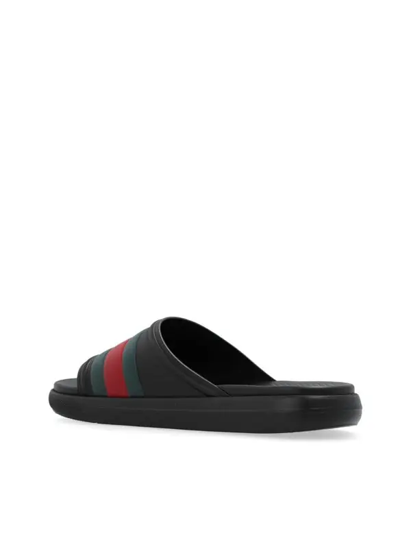 Gucci Web-stripe Slides - Black