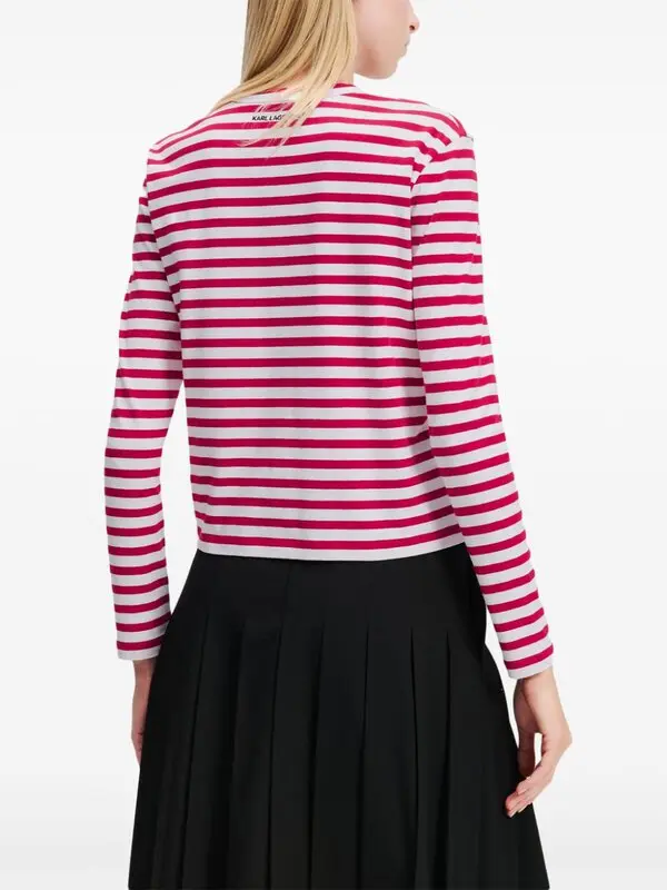 Karl Lagerfeld Ikon Stripe-print T-shirt - Red