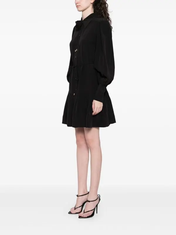zimmermann shirt mini dress black Zimmermann Illustration Velvet Mini Dress Black/Silver