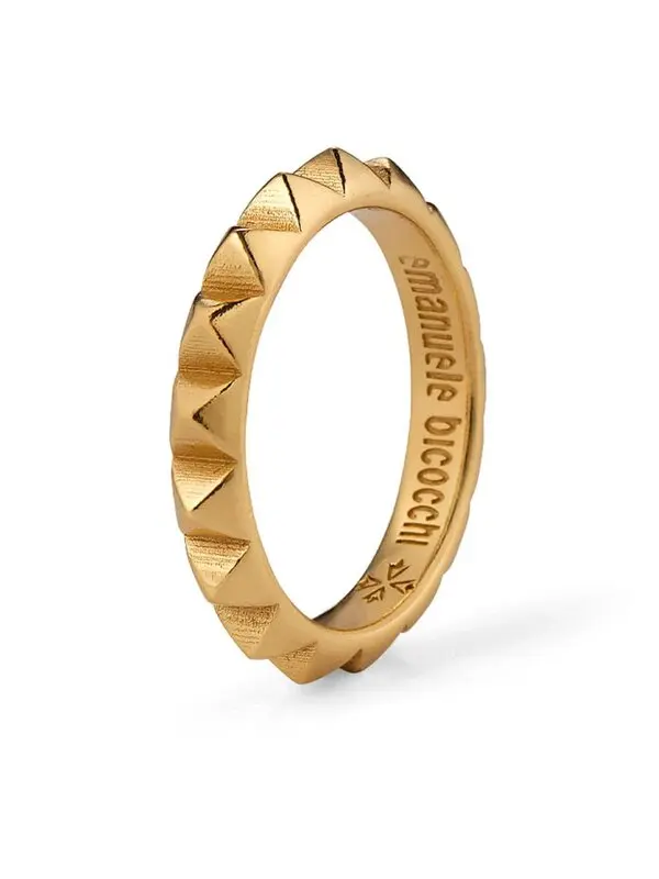 Emanuele Bicocchi Engraved Logo Band Ring - Gold