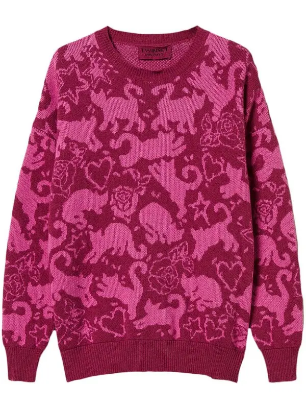 TWINSET Patterned Jacquard Sweater - Pink