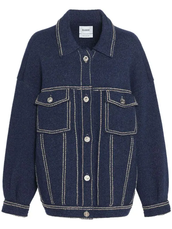 BARRIE Contrast-stitching Denim-effect Jacket - Blue
