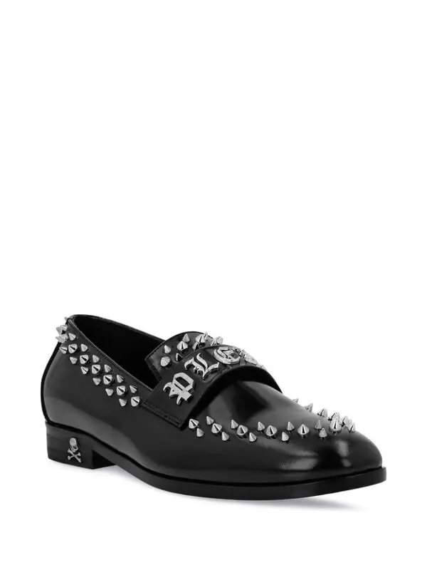 Philipp Plein Stud-embellished Leather Loafers