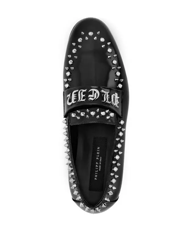 Philipp Plein Stud-embellished Leather Loafers