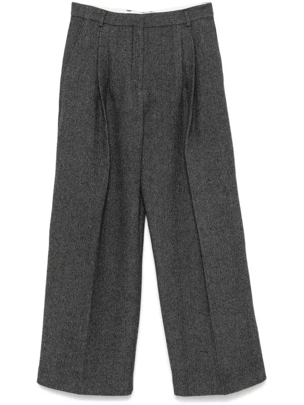 Mark Kenly Domino Tan Portlyn Wide Leg Trousers