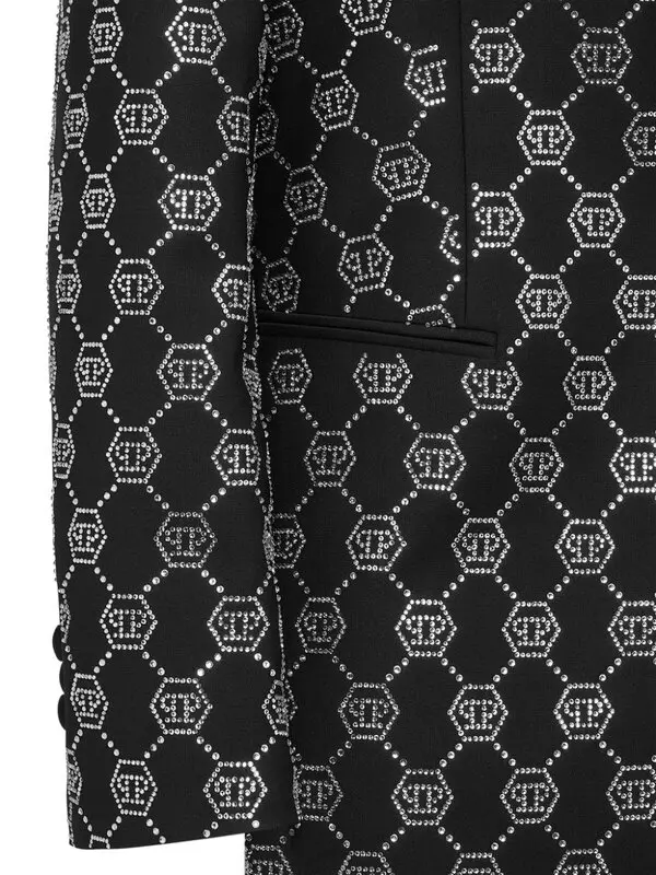 Philipp Plein Monogram-embellished Wool Blazer