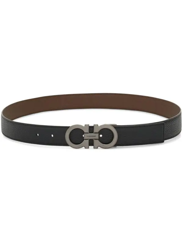 FERRAGAMO Reversible Gancini Belt - Brown
