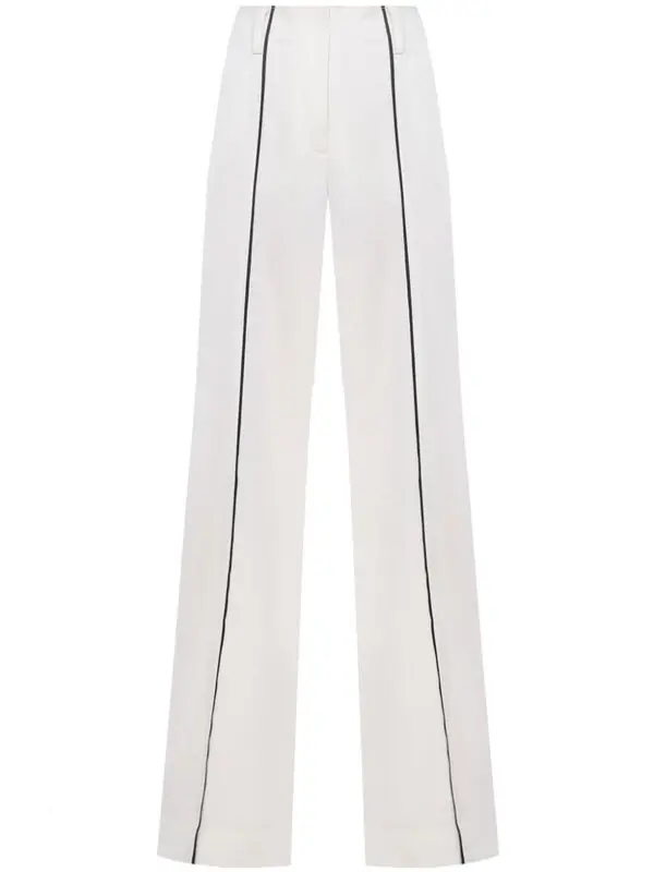 A.M.G. Contrast-piping Wide Leg Trousers