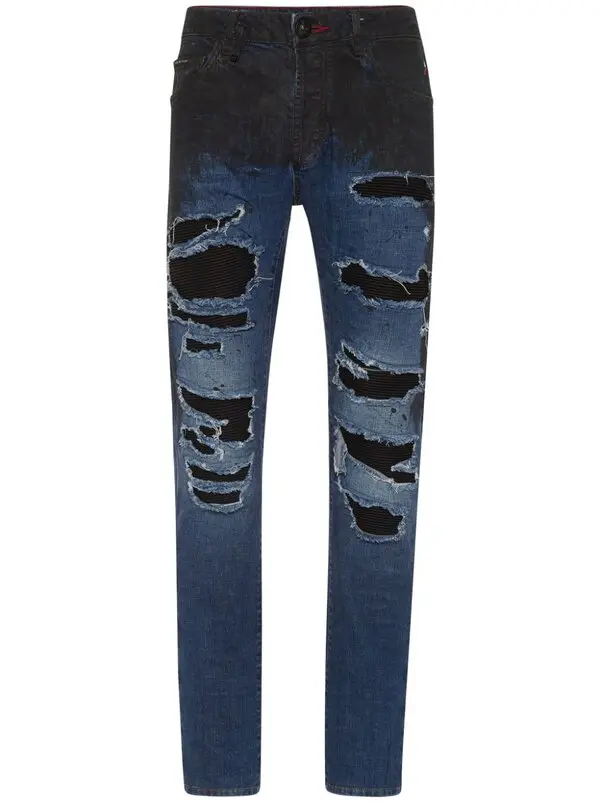 Philipp Plein Leather Pocket Super-straight Jeans