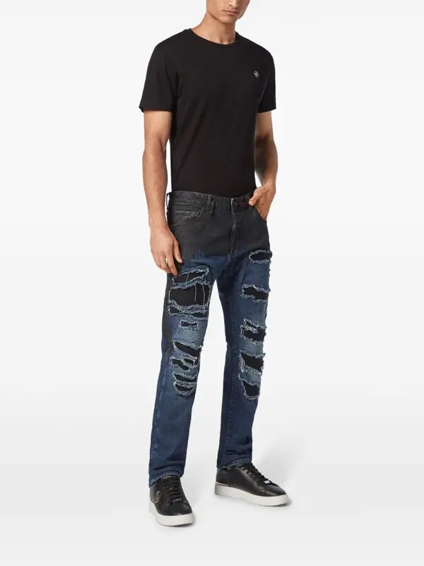 Philipp Plein Leather Pocket Super-straight Jeans
