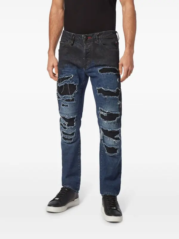 Philipp Plein Leather Pocket Super-straight Jeans
