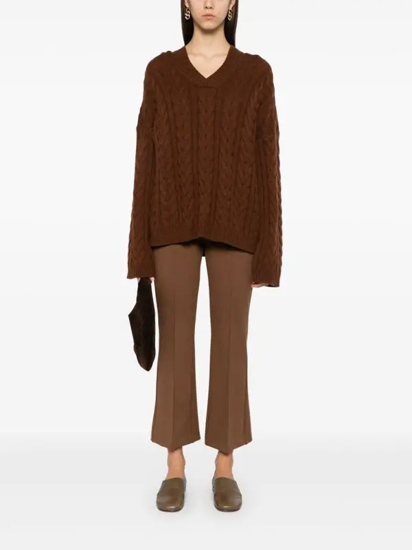 BLANCA VITA Flared Trousers - Brown
