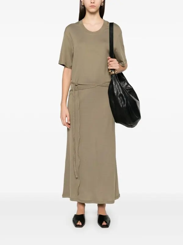 Lemaire Belted T-Shirt Dress In Green - 40% Off | Editorialist