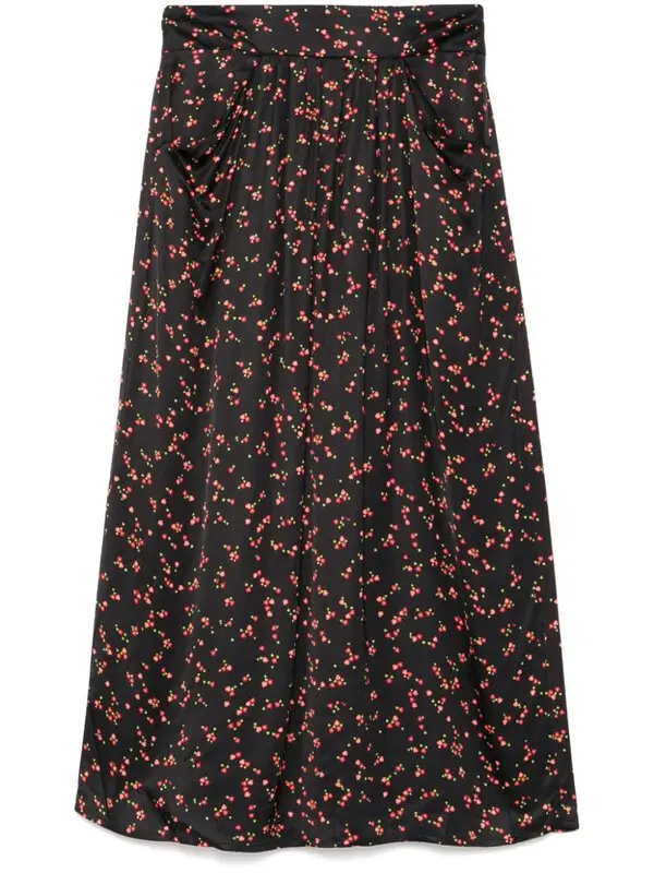 AGNES B. Graphic Print A-line Skirt