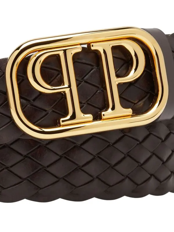 Philipp Plein Logo Buckle Leather Belt - Brown