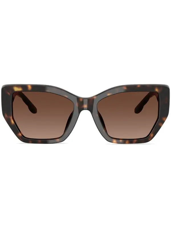Tory Burch Logo-plaque Sunglasses - Brown