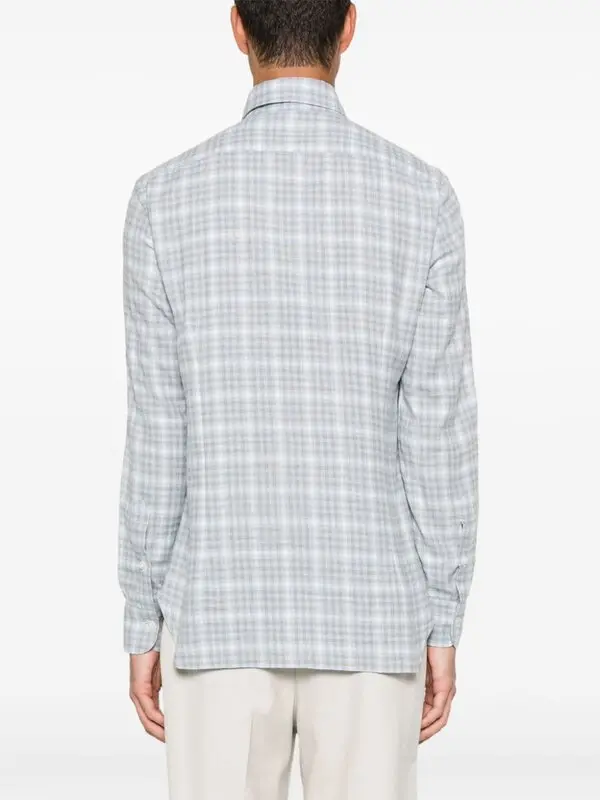 BARBA NAPOLI Checked Shirt - Blue