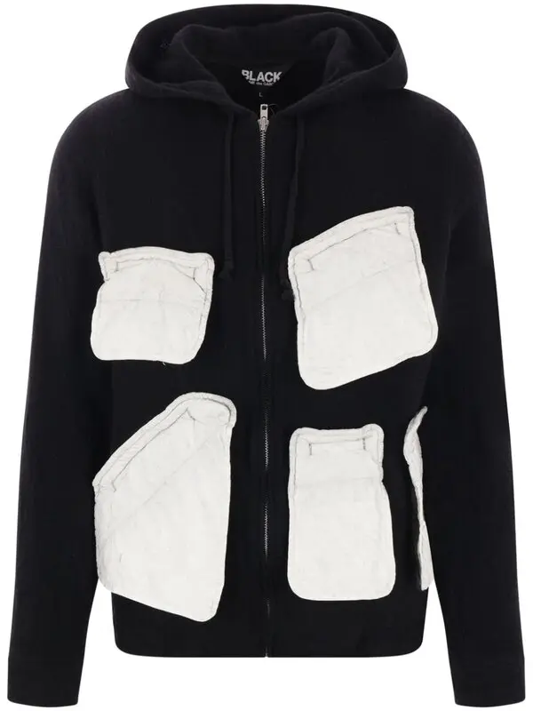 BLACK COMME DES GARÇONS Flap-pocket Hoodie - Black