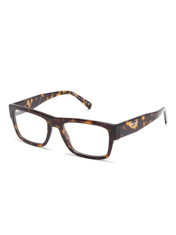 Prada Rectangle Frame Glasses - Brown