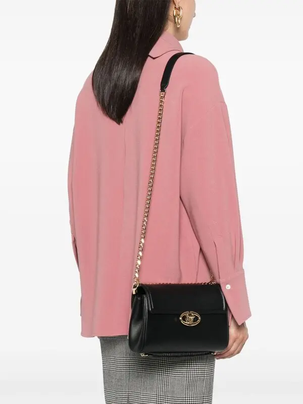 Valentino Garavani Vlogo Signature-plaque Shoulder Bag - Black
