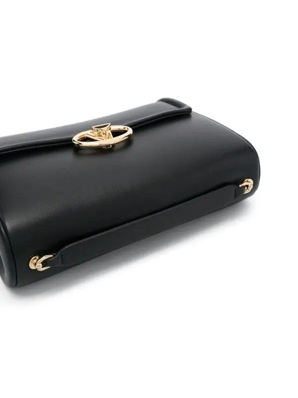 Valentino Garavani Vlogo Signature-plaque Shoulder Bag - Black
